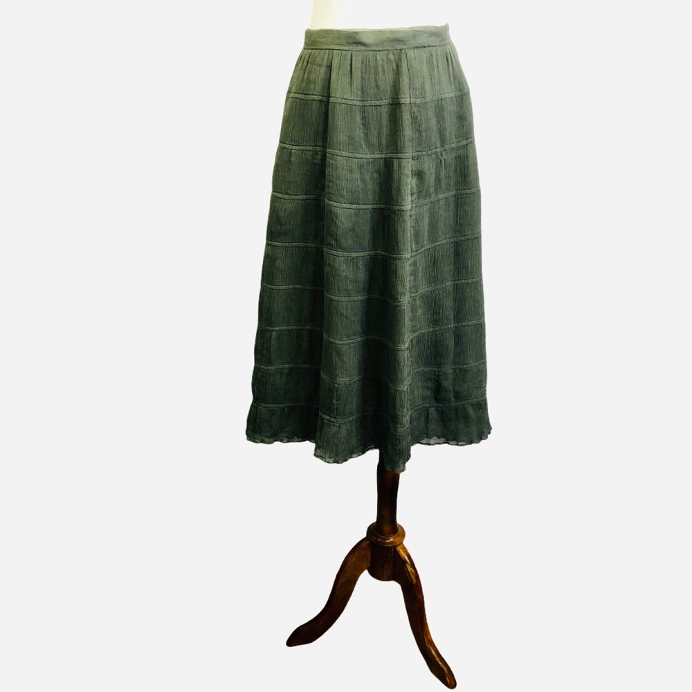 Anne Storey Skirt Sage Green Silk - Gem